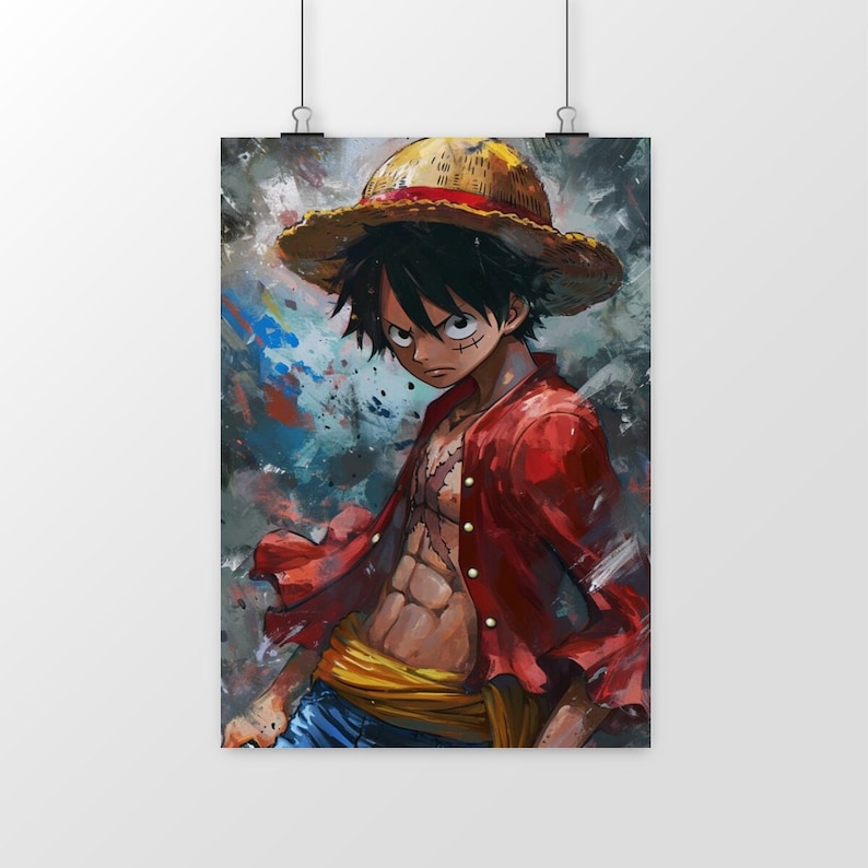 Luffy Inspired Poster One Piece Anime Wall Art, Pirate Adventure Decor ...