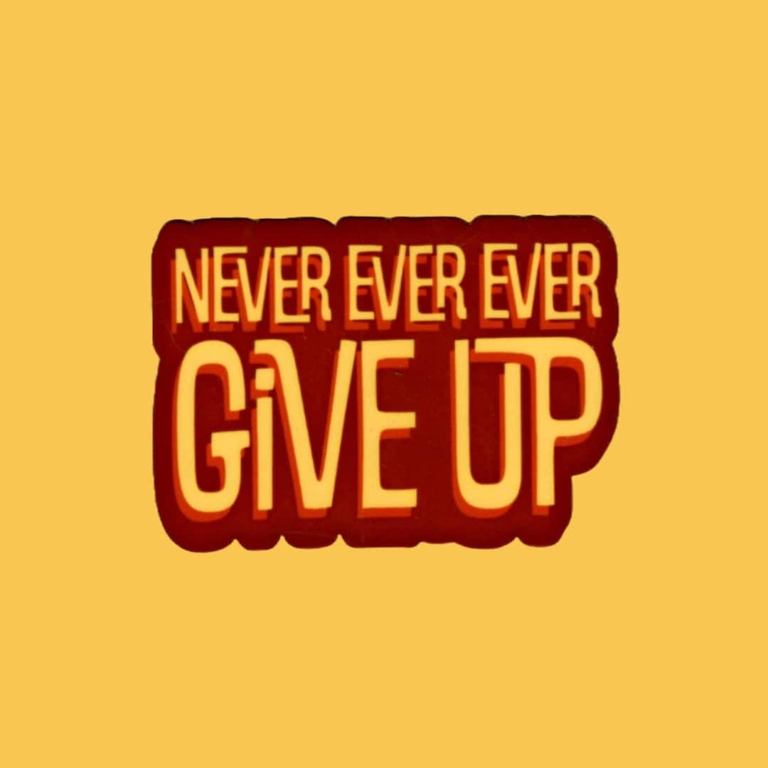 Never Ever Ever Give up Sticker - Etsy