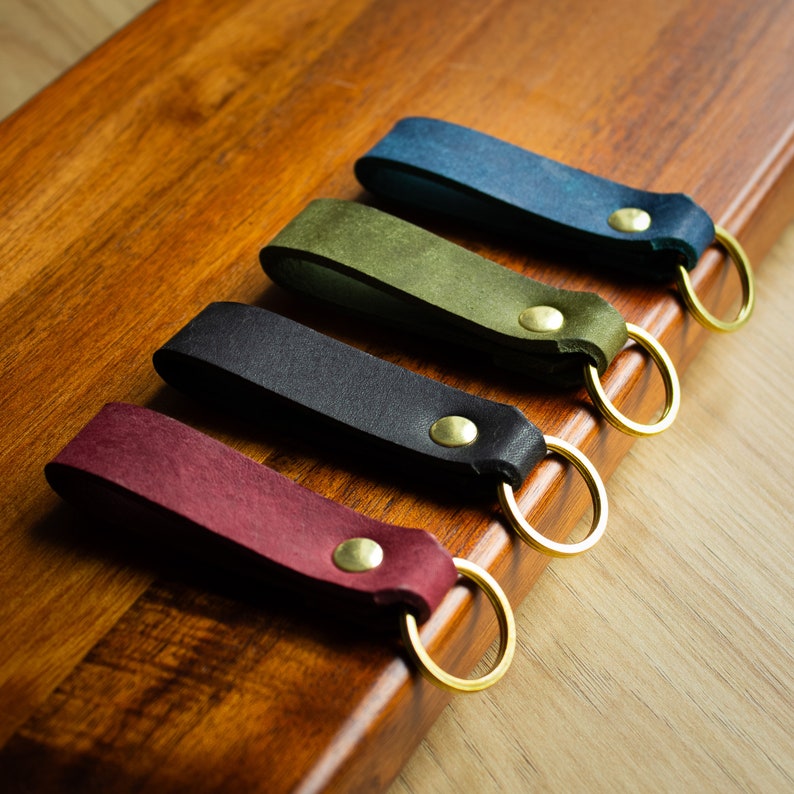 Premium Leather Key Tags - Handmade Leather Keychains - Solid Brass ...