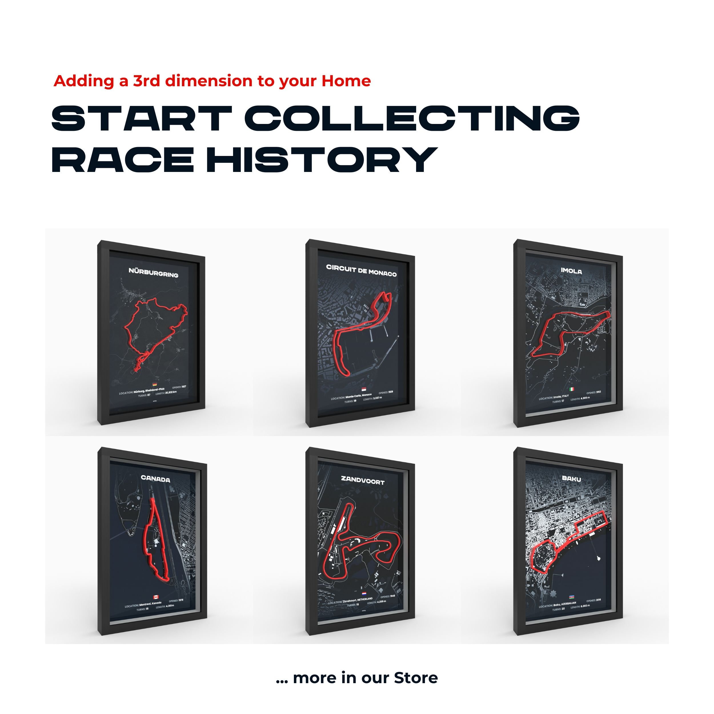 All 24 3D F1 Race Track Posters Handmade in Germany Exclusive Wall ...