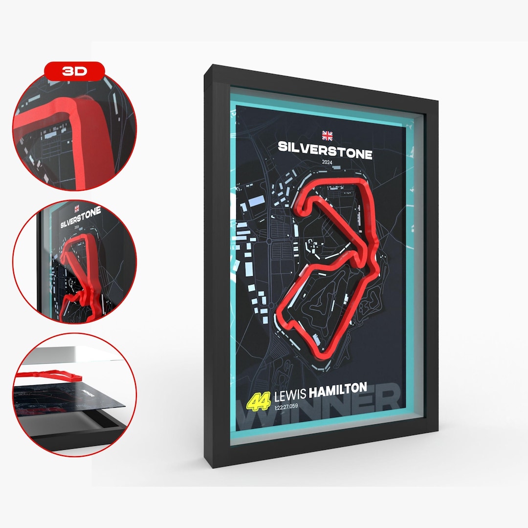 3D Silverstone Lewis Hamilton Winner Poster · Made in Germany · Track ...