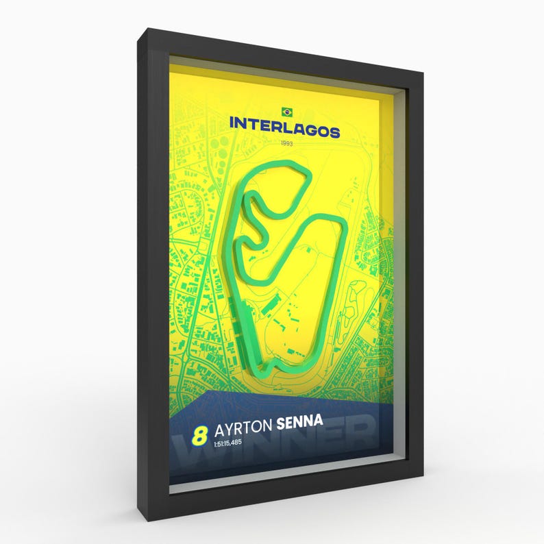 3D Interlagos Track Poster | 3D Printed | With Elevation Details ...