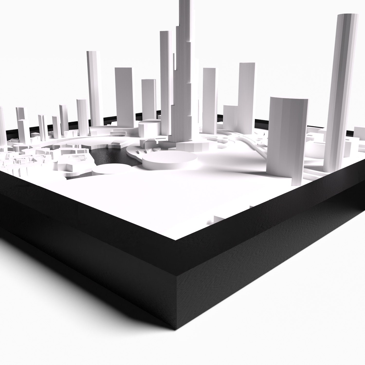 3d-printed Dubai City Miniature Model – Burj Khalifa – Exclusive Framed ...