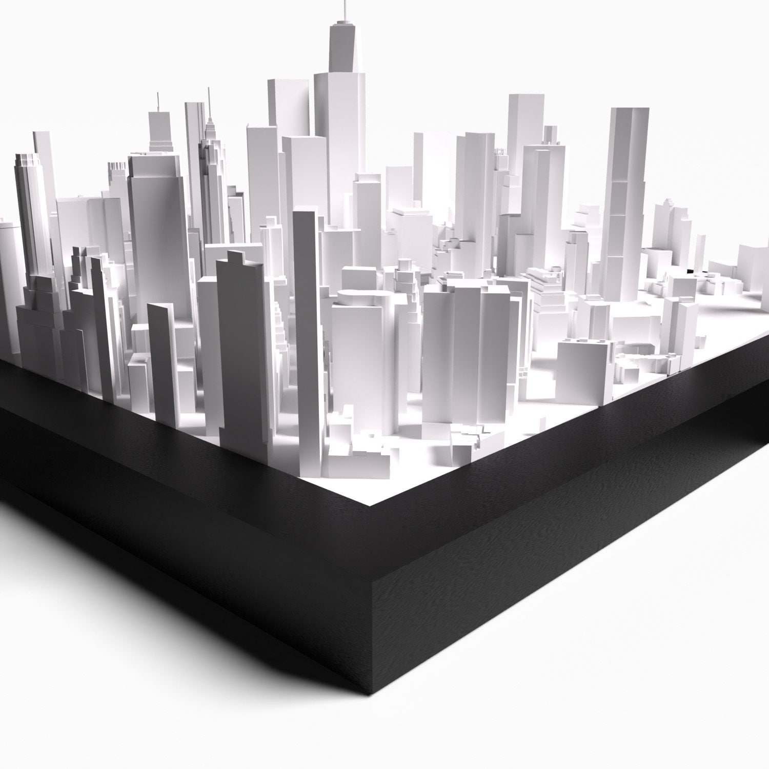 3D Printed New York City Miniature Model – Downtown Manhattan & One ...