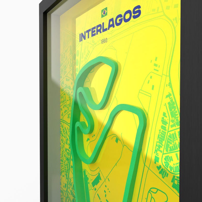 3D Interlagos Track Poster | 3D Printed | With Elevation Details ...