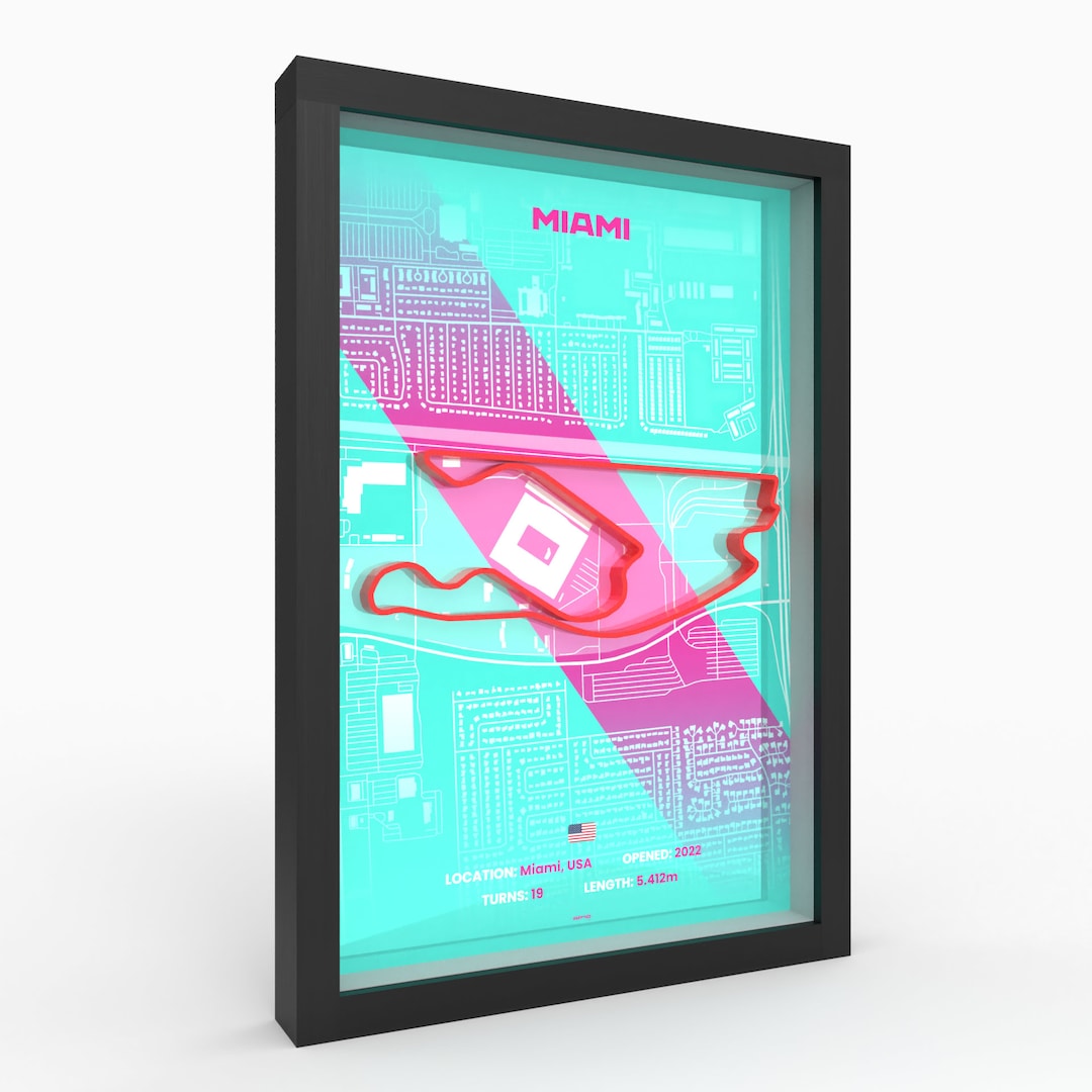 3D Miami Race Track With Poster Handmade in Germany Exclusive Wall ...