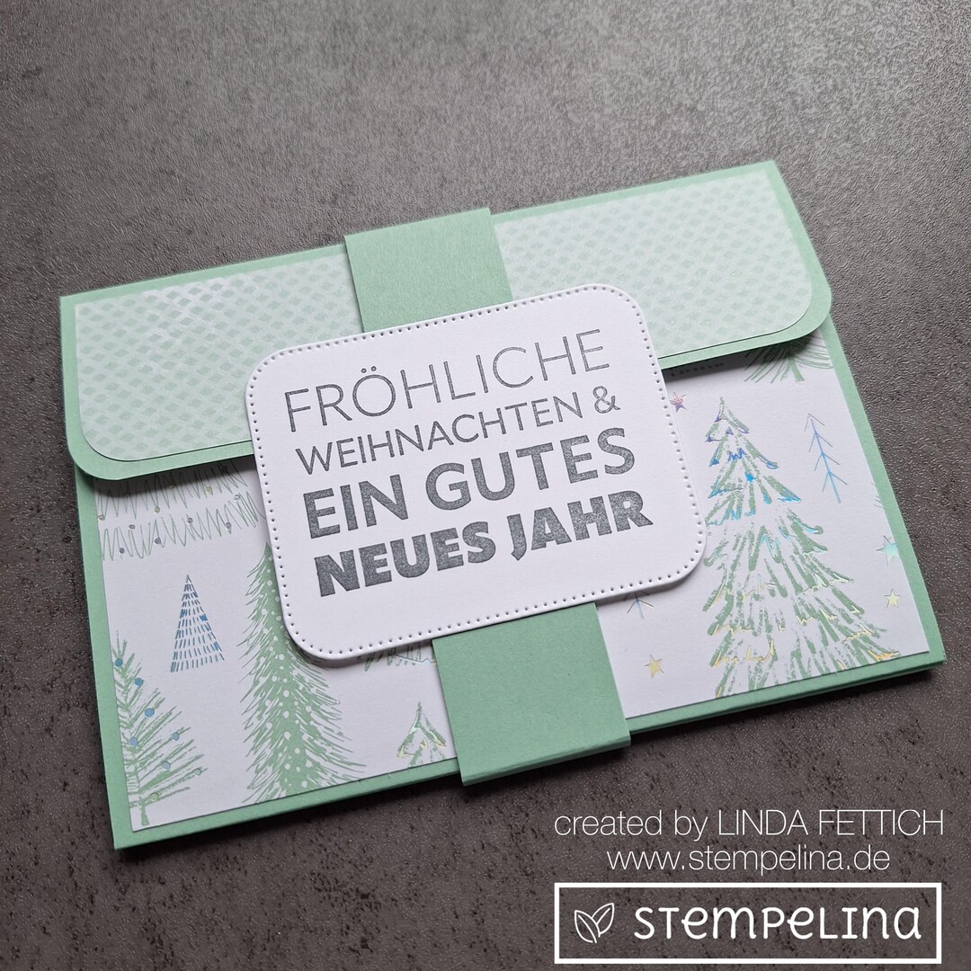 Christmas Pop-up Voucher Packaging - Modern Design - Mint Green With ...