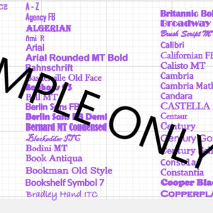Xtool XCS Font Examples A - Z / List of Fonts Displaying Their Actual ...