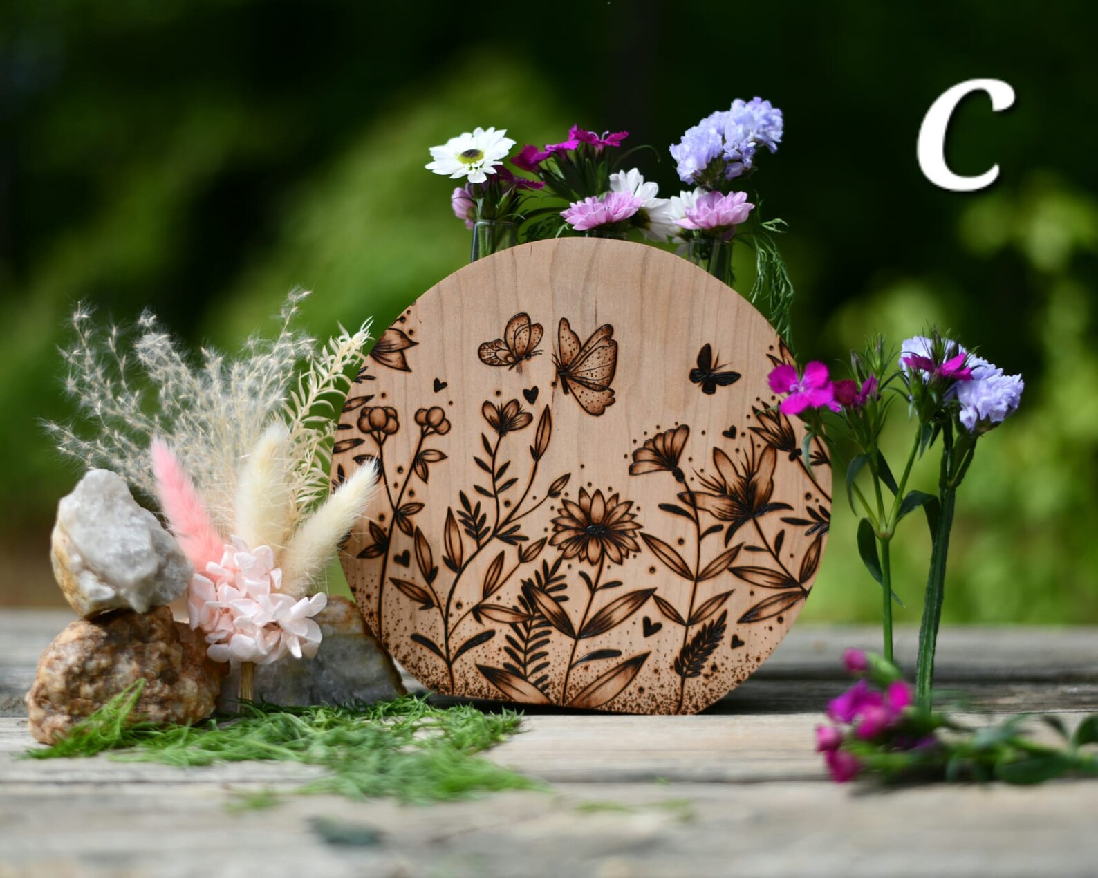 Large Wooden Hand-burned Bud Vase - Etsy