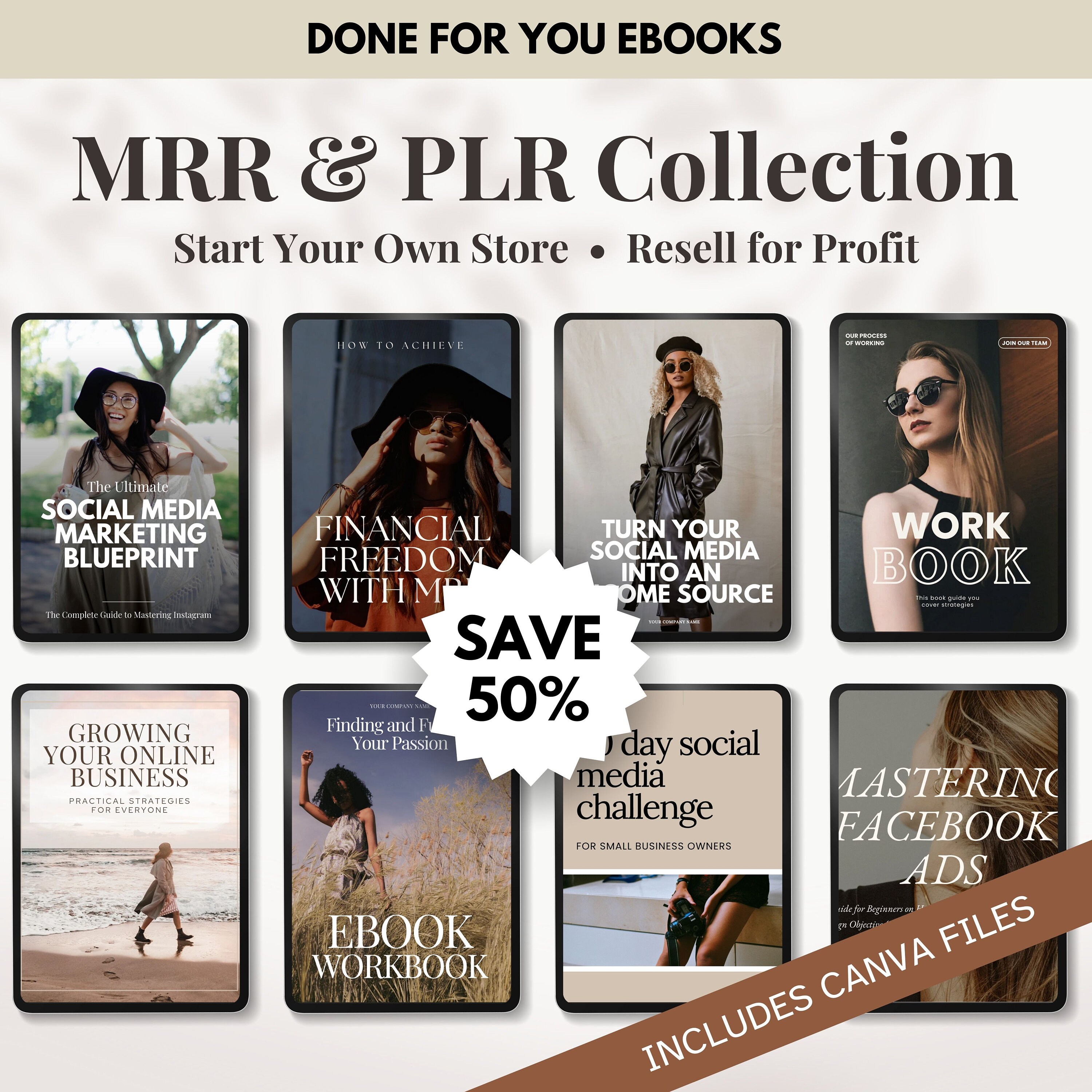 MRR and PLR Collection Done for You, Master Resell Rights, Private Label Rights Ebooks, Canva ...