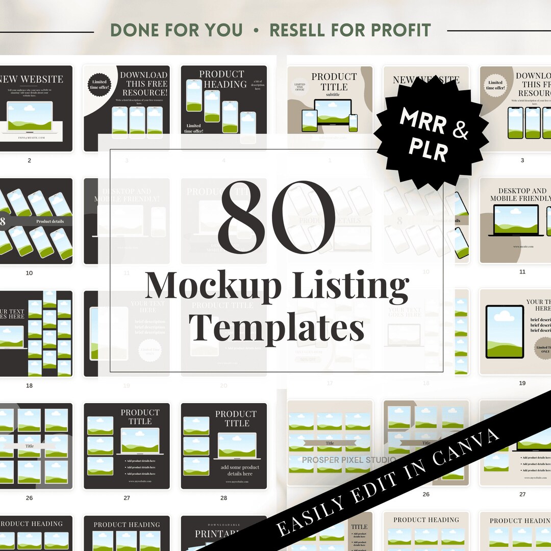 80 Mockup Canva Template for Coaches, Course Creator Mockup, Digital ...