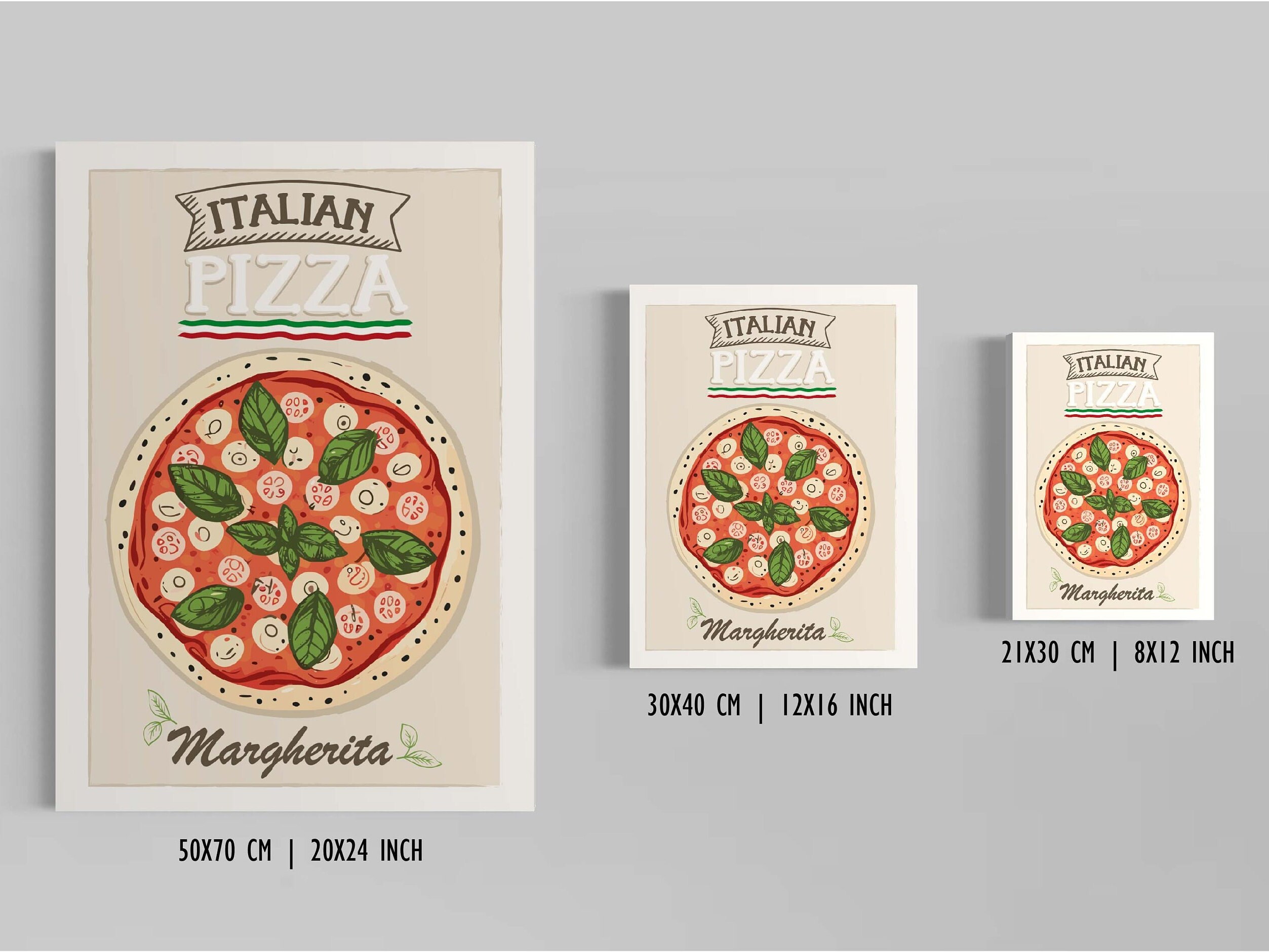 Neapolitan Style Pizza Poster, Pizza Margherita Printable Art, Naples ...