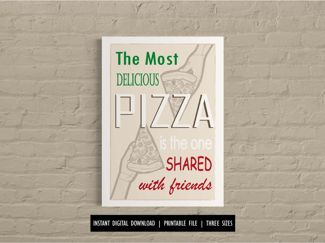 Printable Italian Pizza Poster, Digital Funny Pizza Lovers Wall Art ...