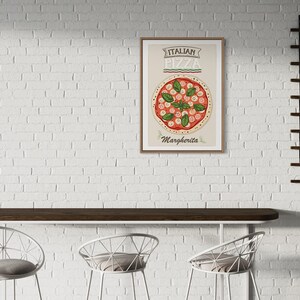 Neapolitan Style Pizza Poster, Pizza Margherita Printable Art, Naples ...