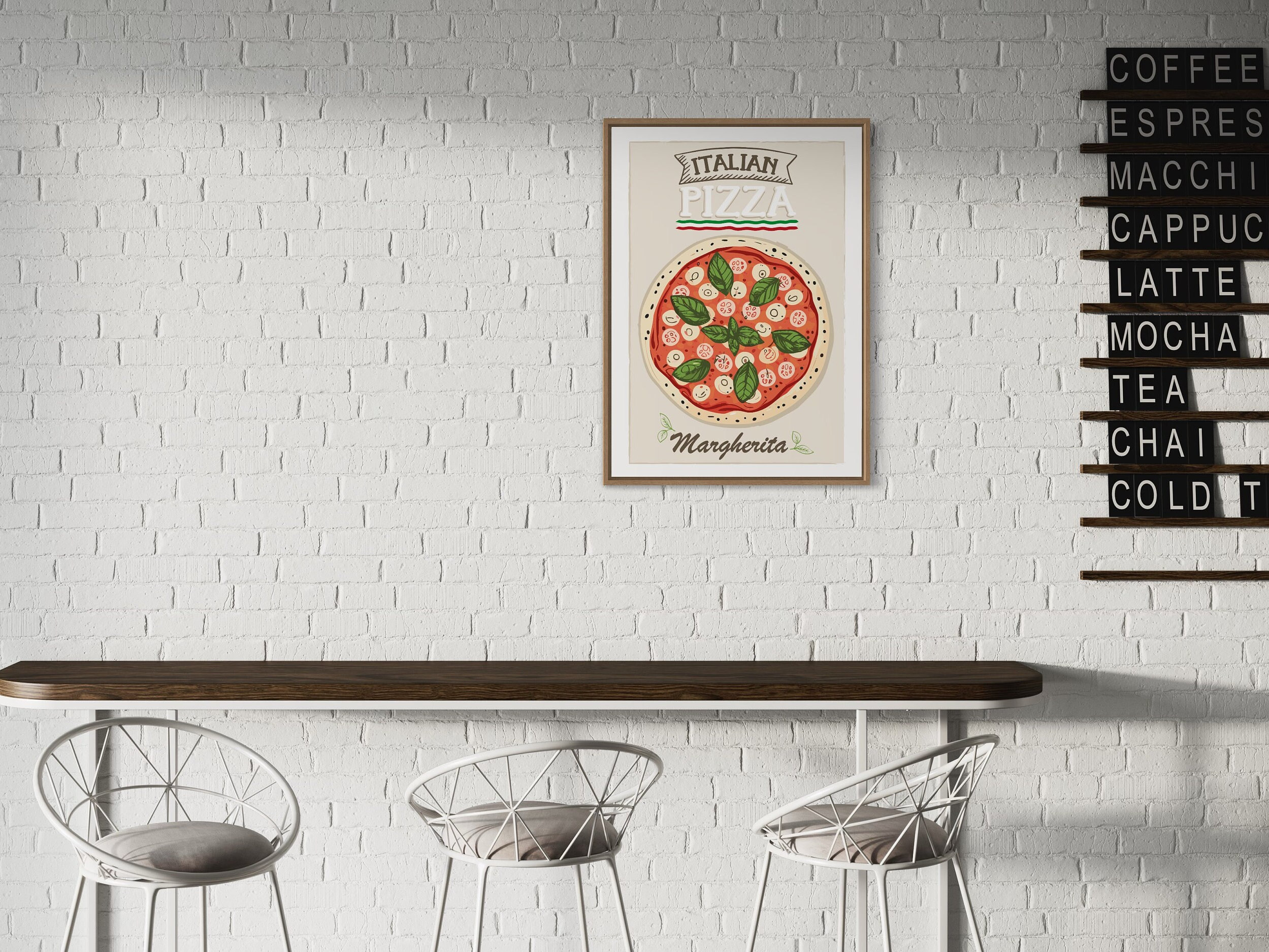Neapolitan Style Pizza Poster, Pizza Margherita Printable Art, Naples ...