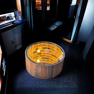 Unique Designer Luxury Wood Coffee Table With Infinite Fountain, Round ...