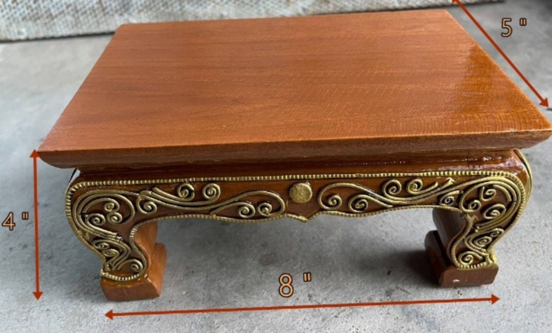 Handcrafted Wooden Altar Table Stand for Buddha Statues Thai Artisan ...