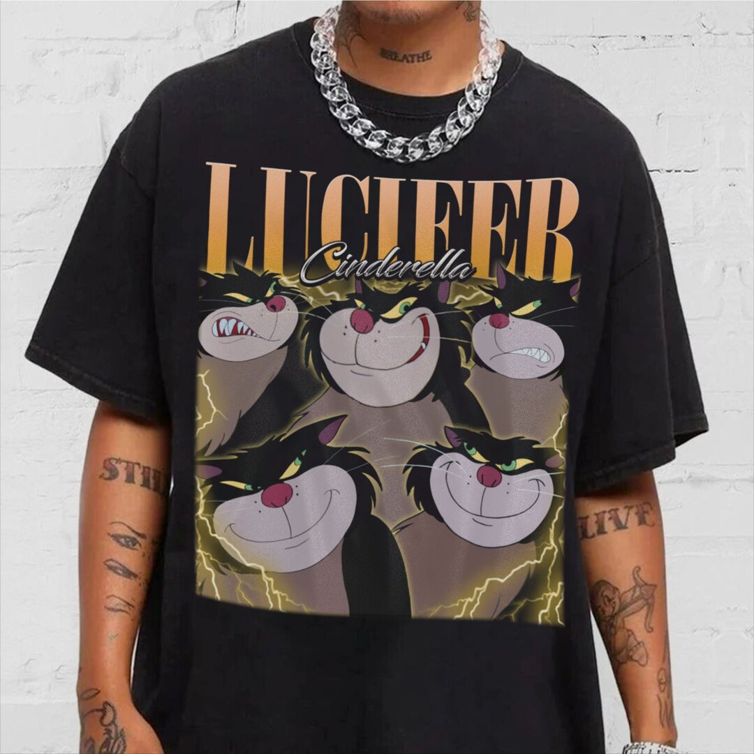 Lucifer Cat Vintage Y2k Style Shirt, Cinderella T-shirt, Disney Cats ...
