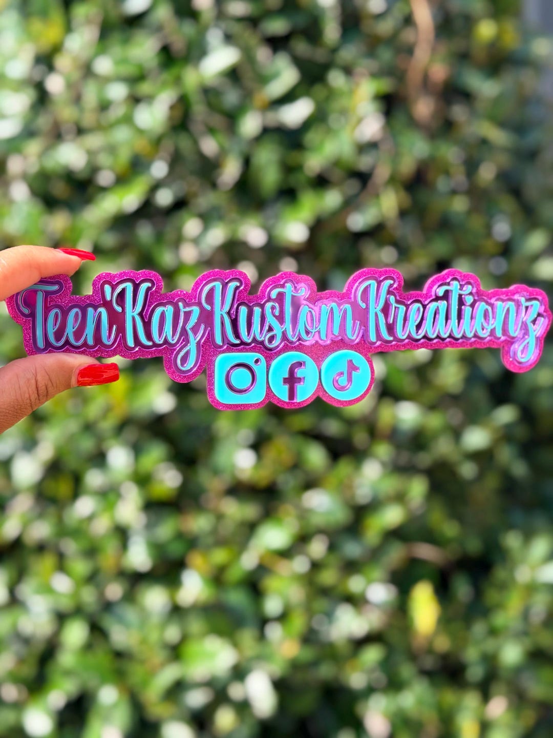 Acrylic Watermark WITH Social Media Icon , Business Sign - Etsy