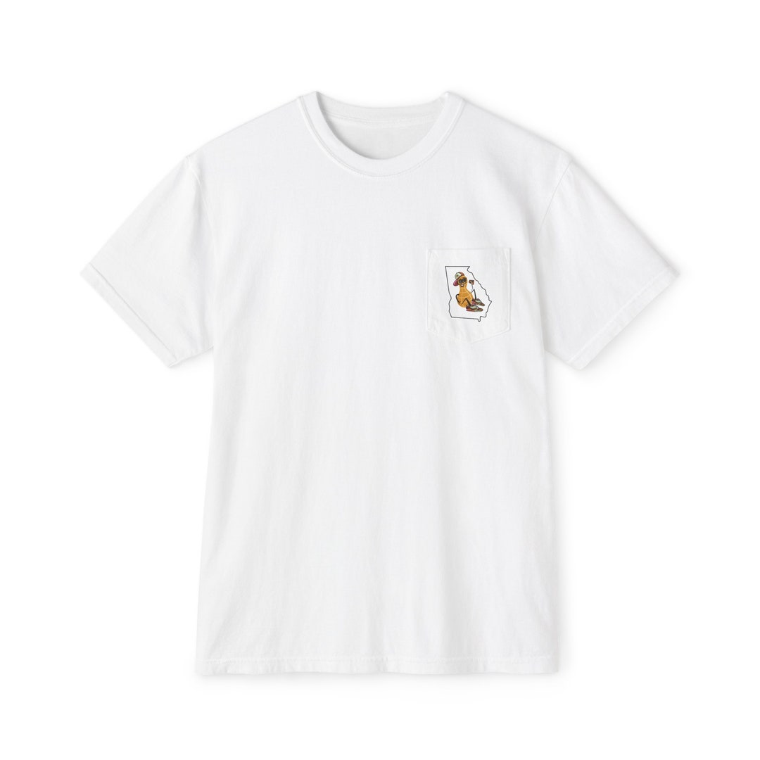 Georgia State Outline Lil Nate X Nate's Nuts Comfort Colors Pocket T ...