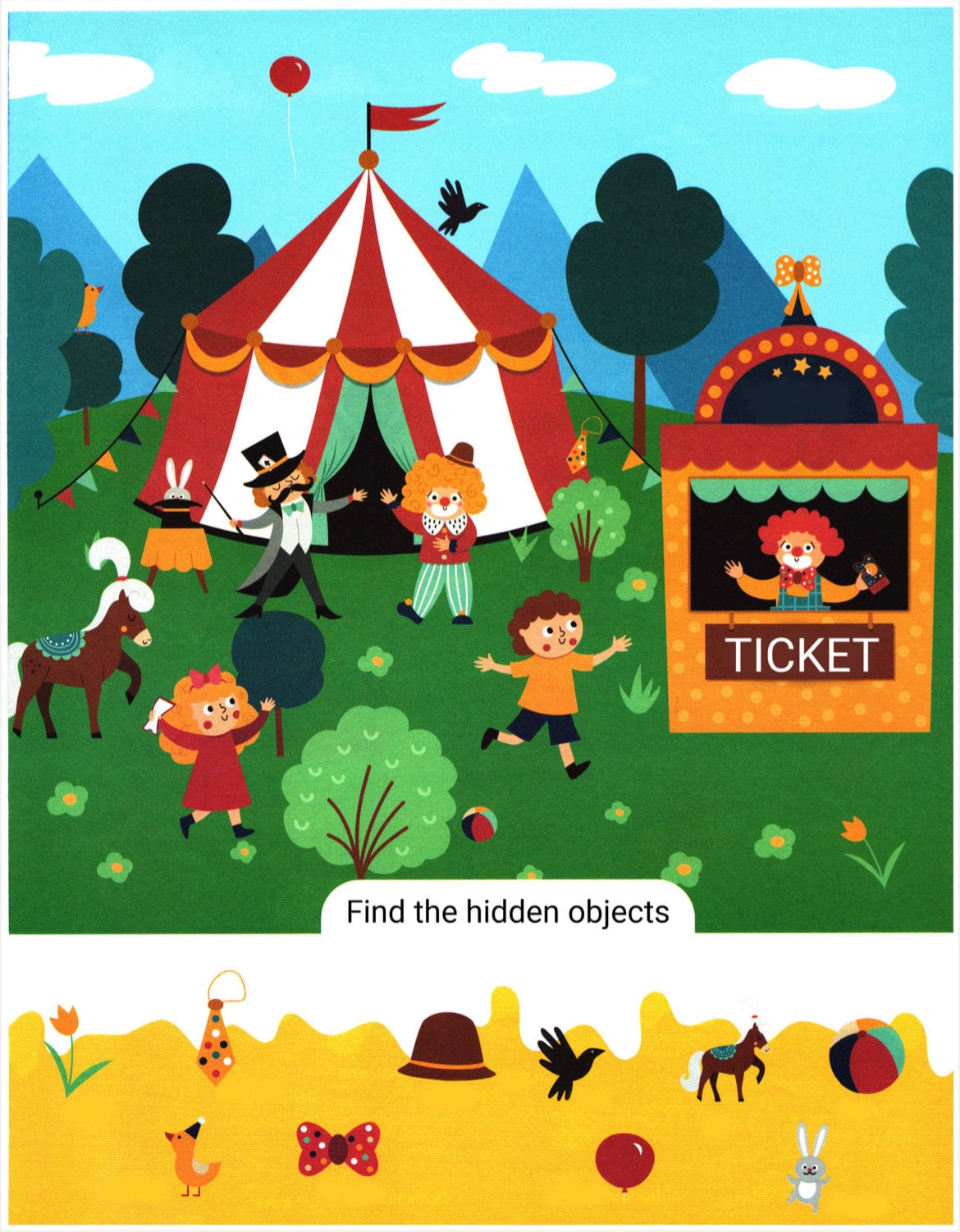 Preschool Hidden Pictures 1 Find the Objects Printable Hidden Objects ...