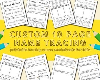 Custom Name Tracing Sheet Personalized Handwriting Practice for Kids ...