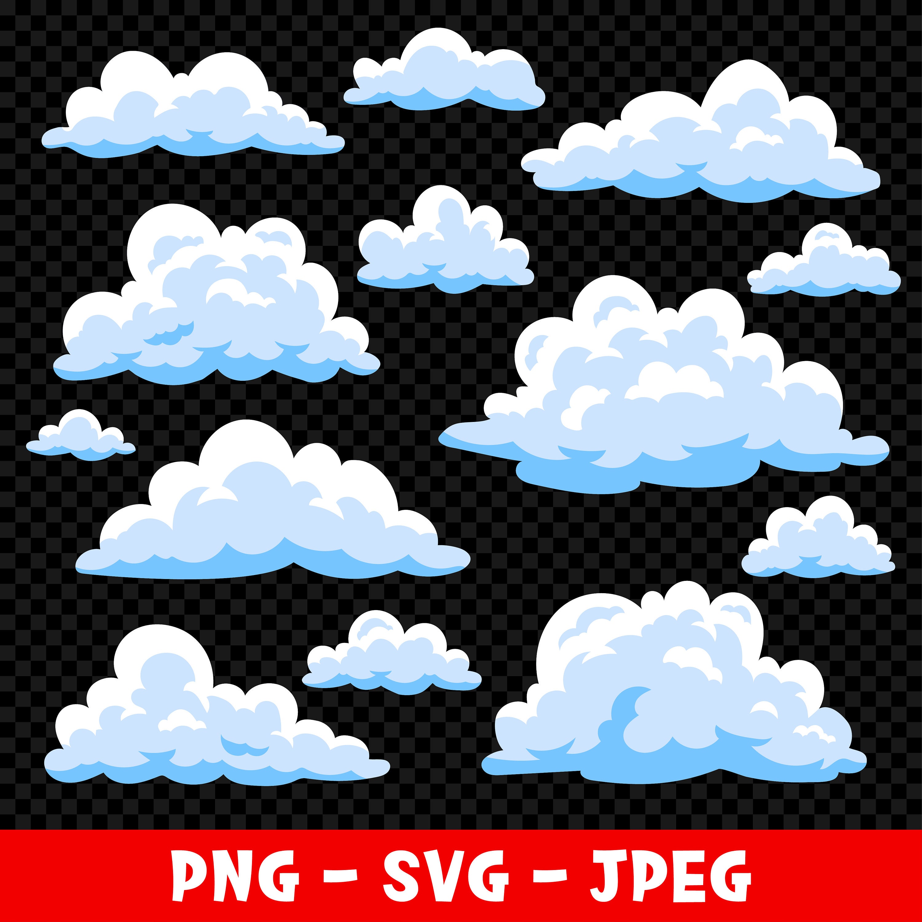 Clouds SVG Bundle. SVG Clouds, Clouds Clipart, Clouds Vector ...