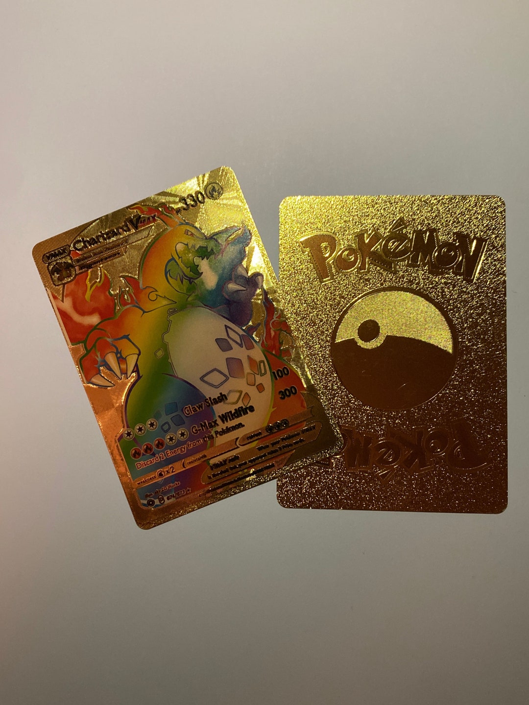 Charizard Rainbow VMAX Golden Pokémon Card Shiny Holo Custom - Etsy
