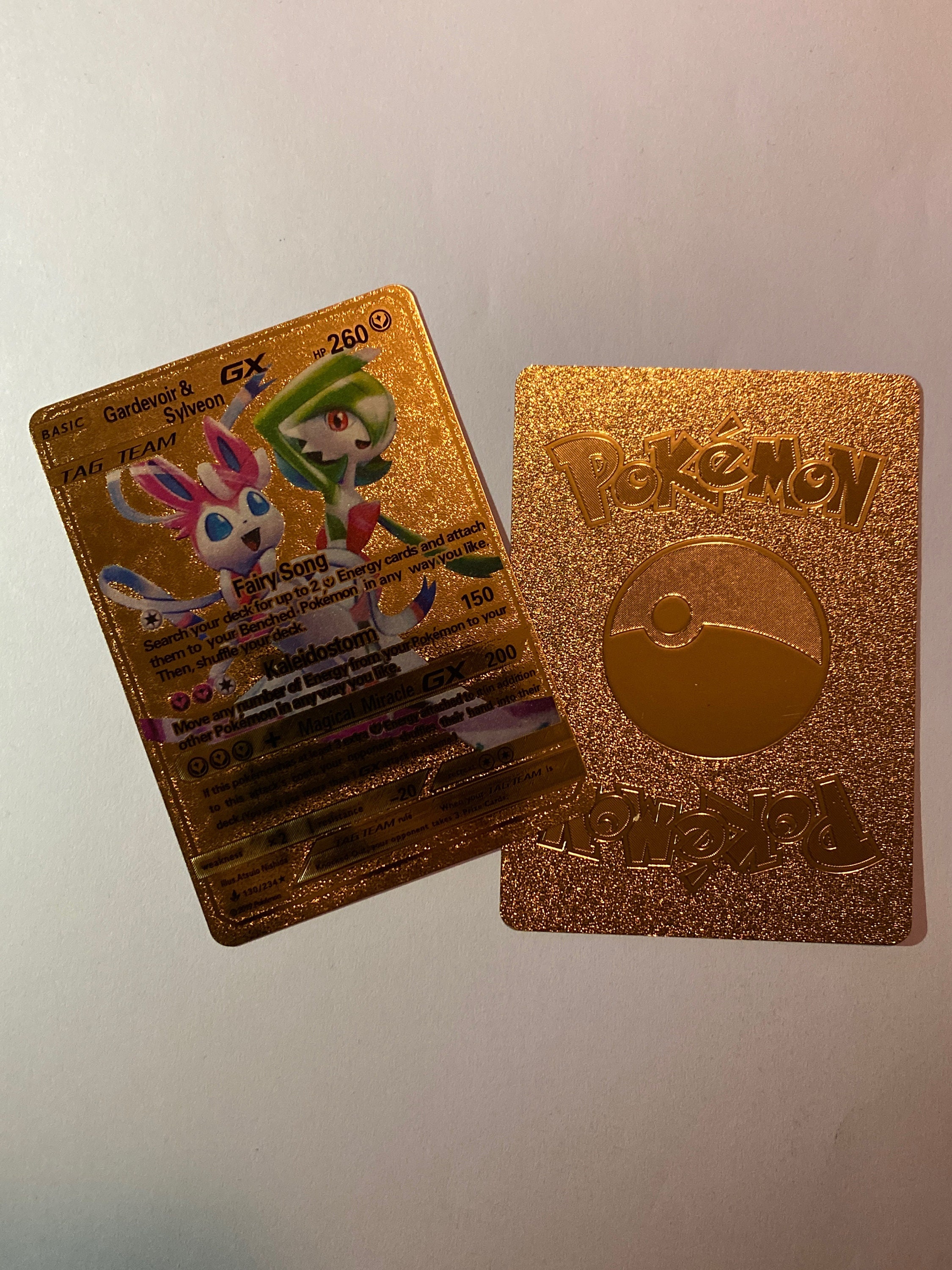 Gardevoir & Sylveon GX Golden Pokémon Card Shiny Holo Custom - Etsy