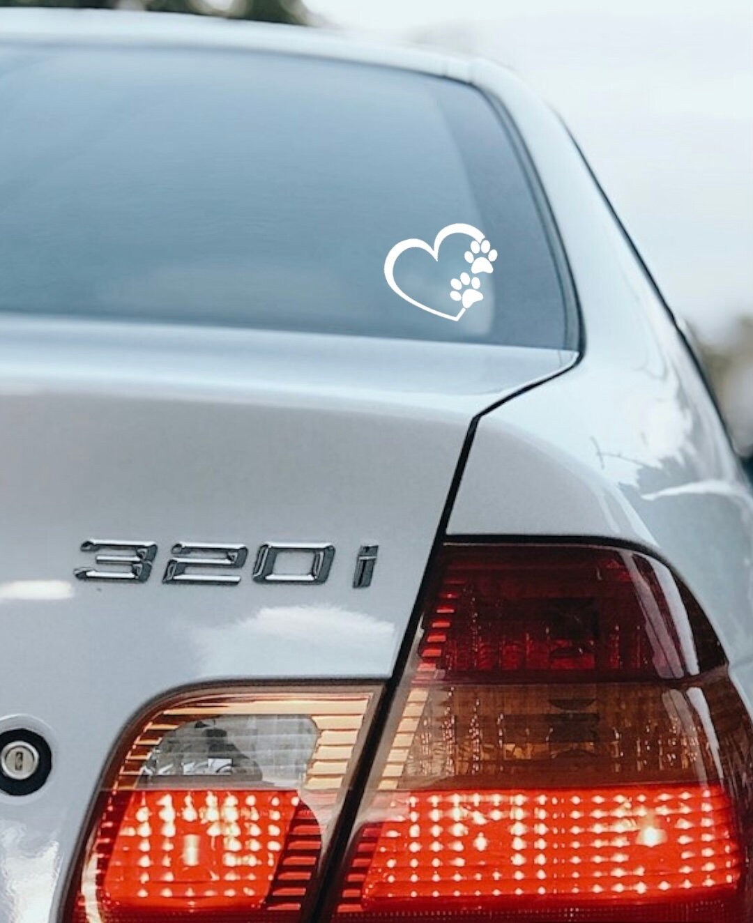 Heart Paw Print Custom Car Decal - Etsy