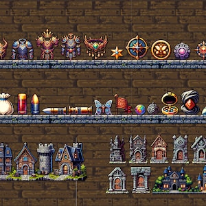 The Pixel RPG Pack, Pixel Art Icons - Etsy