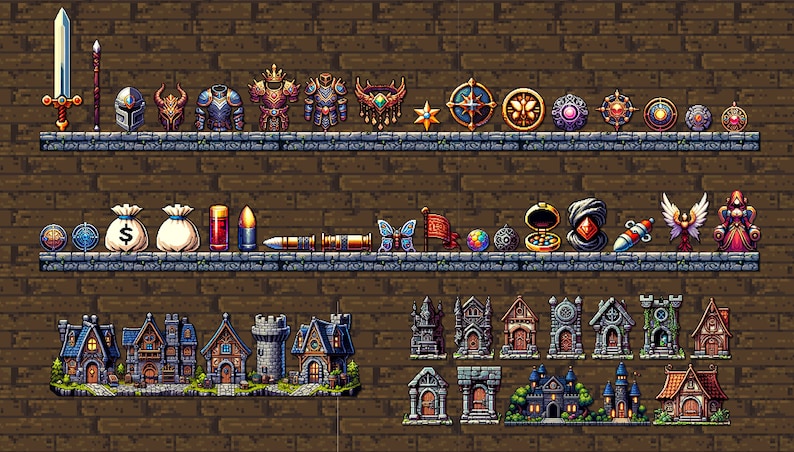 The Pixel RPG Pack, Pixel Art Icons - Etsy