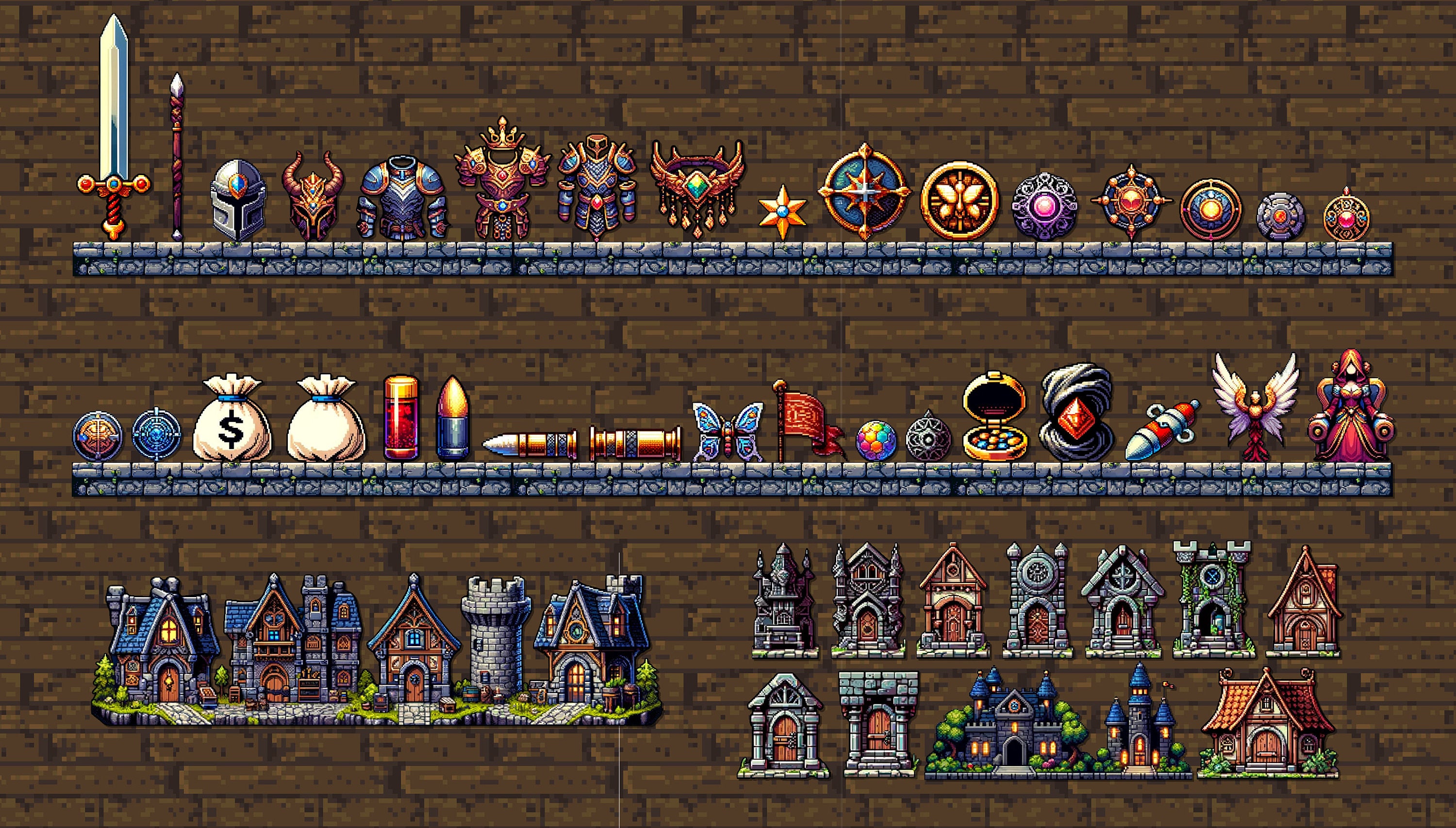 The Pixel RPG Pack, Pixel Art Icons - Etsy