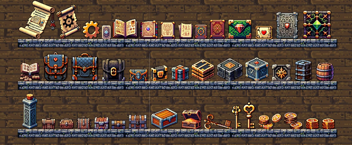 The Pixel RPG Pack, Pixel Art Icons - Etsy
