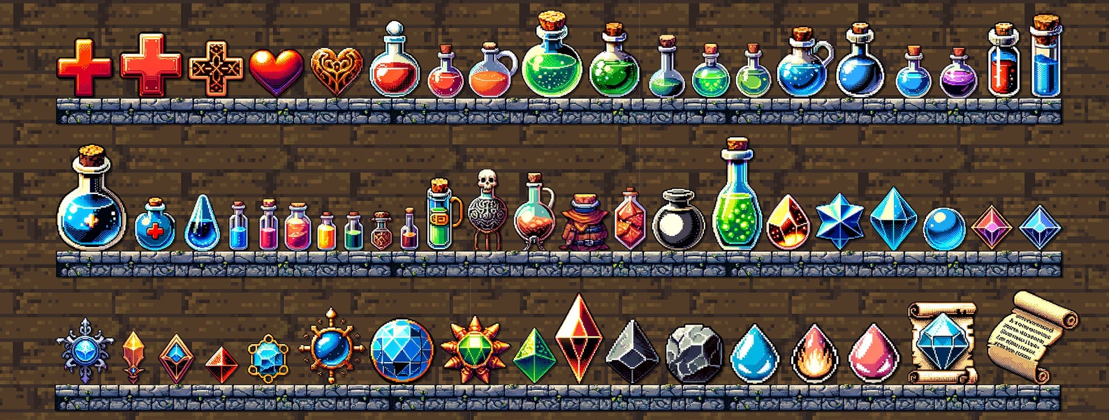 The Pixel RPG Pack, Pixel Art Icons - Etsy