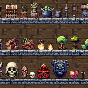 The Pixel RPG Pack, Pixel Art Icons - Etsy