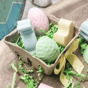Easter Soap Gift Set, Four Pastel Bunny, Chick & Egg Soaps in Fun Scents, Easter Basket Gift for ...