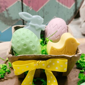 Easter Soap Gift Set, Four Pastel Bunny, Chick & Egg Soaps in Fun Scents, Easter Basket Gift for ...