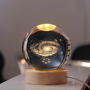 Solar System Night Light, Crystal Ball Desk Lamp, 3D Printed Lamp ...