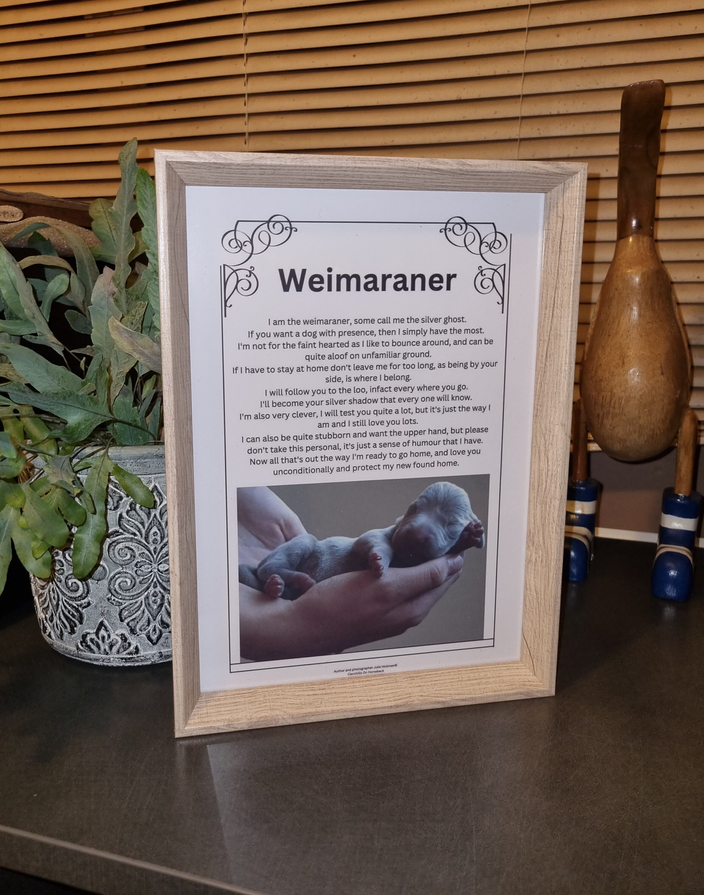 Weimaraner Dog Breeds Poem Picture Print, Gift. - Etsy