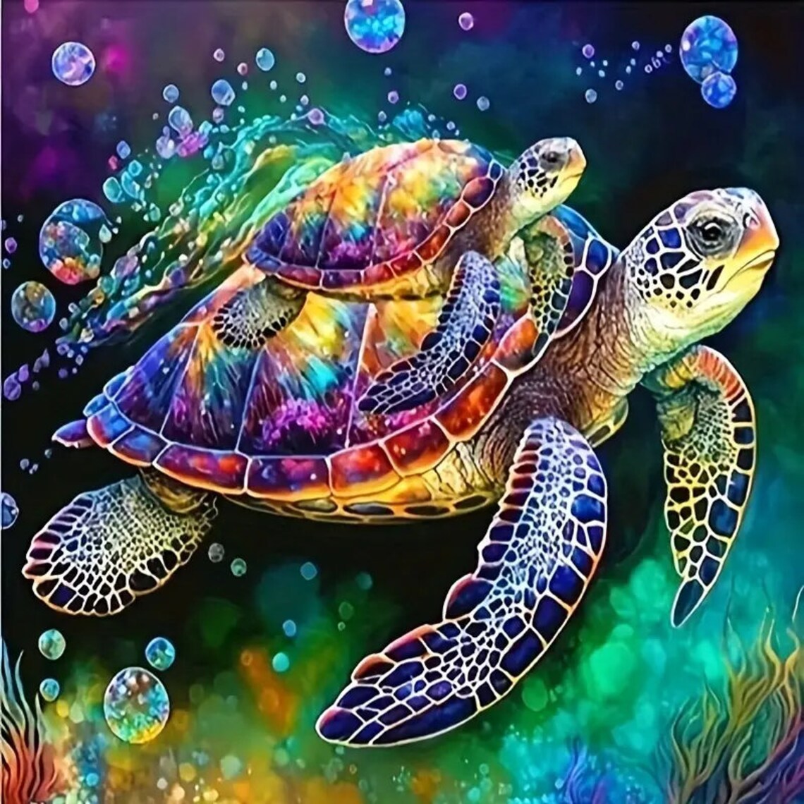 Diamond Painting Kit DIY 5D Sea Turtles.....free Shipping - Etsy