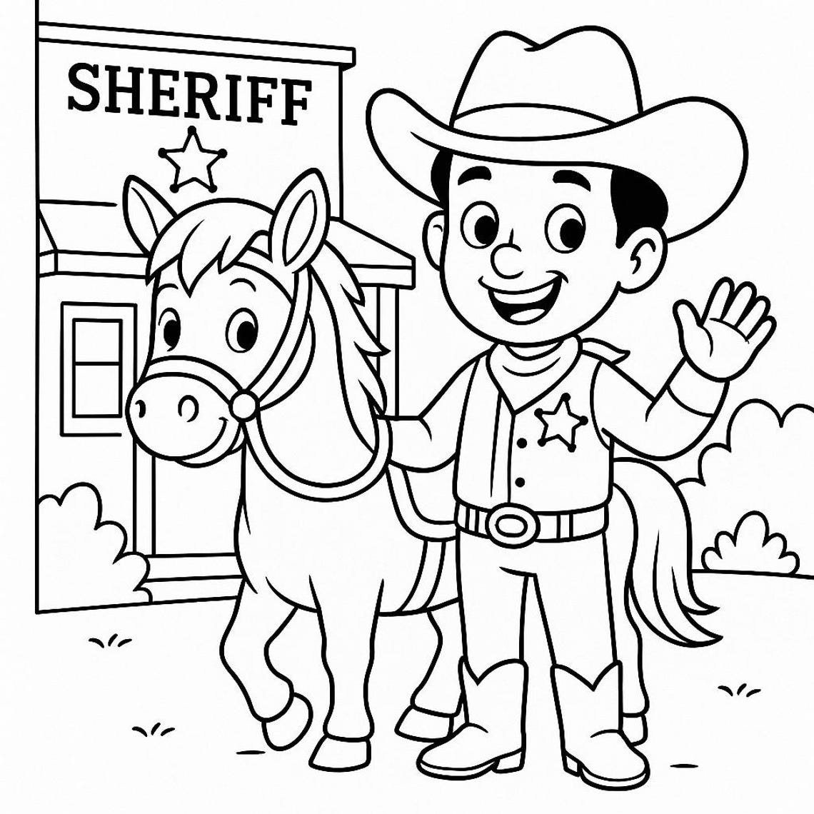 10 Kid Friendly Cowboy Coloring Pages! - Etsy
