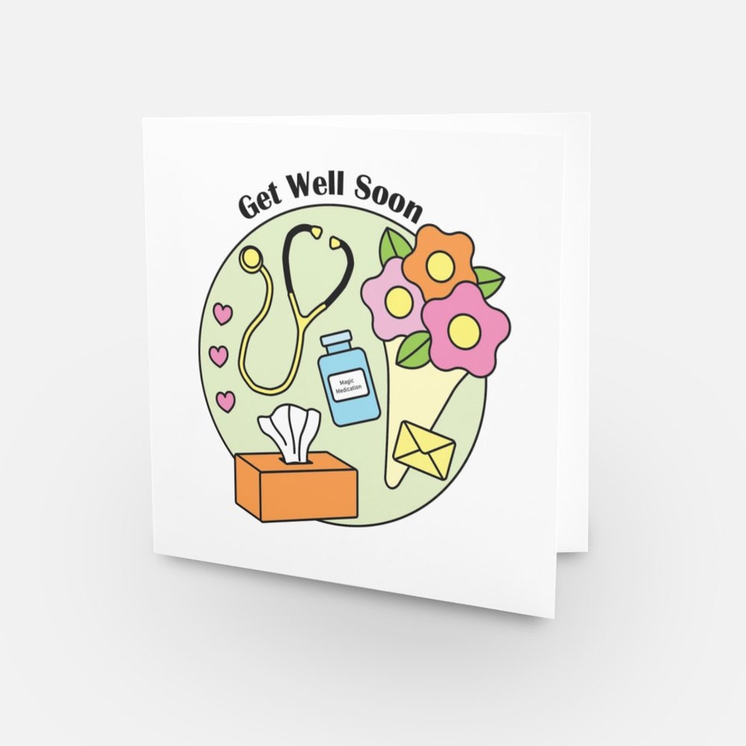 Personalised Get Well Soon Card - Circle Card Collection. Flowers ...
