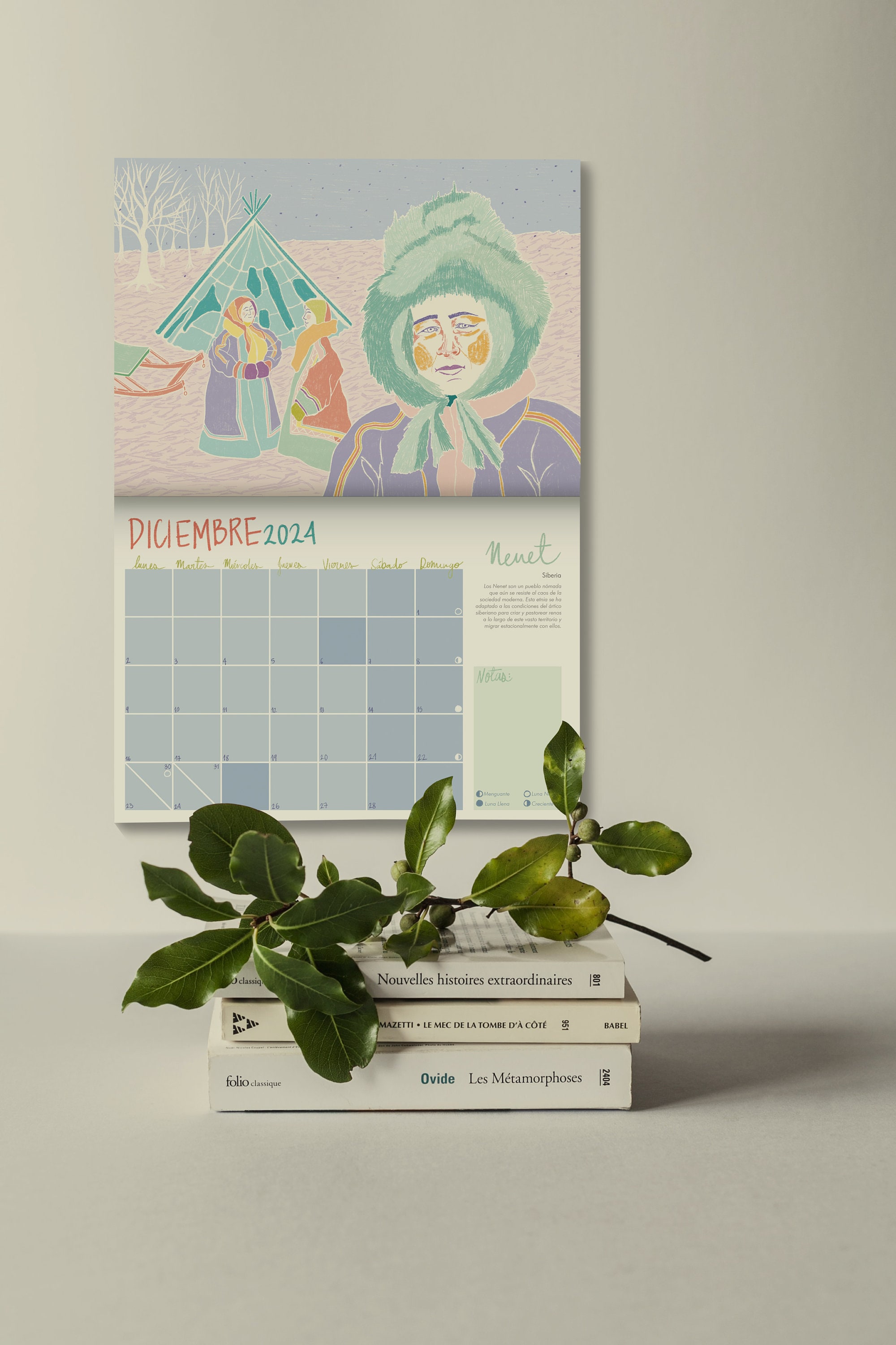 Illustrated 2024 Wall Calendar Portraying Faces of the World - Etsy
