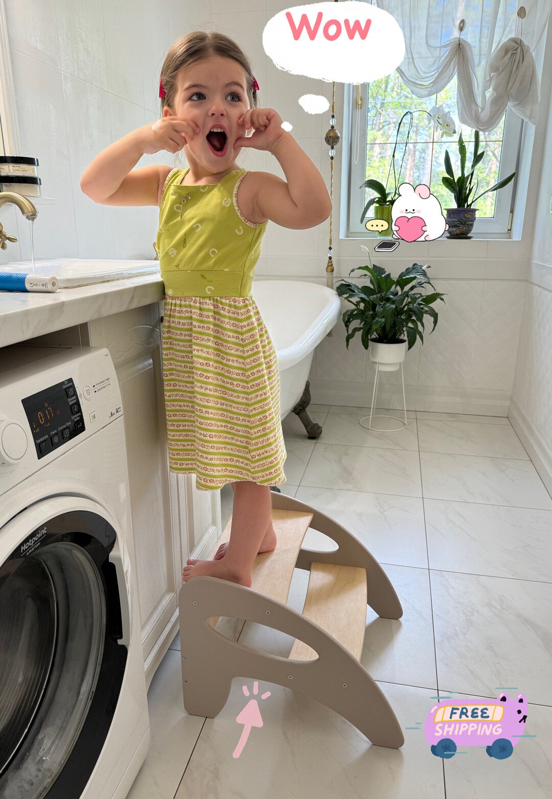 Baby Stool With 2 Steps, Step Stool, Children's Step Stool, Children's ...