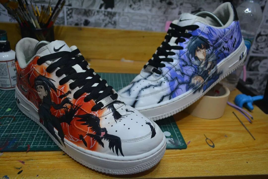 Itachi X Sasuke Air Force 1 Custom Custom Shoes, Custom Air Force 1 ...