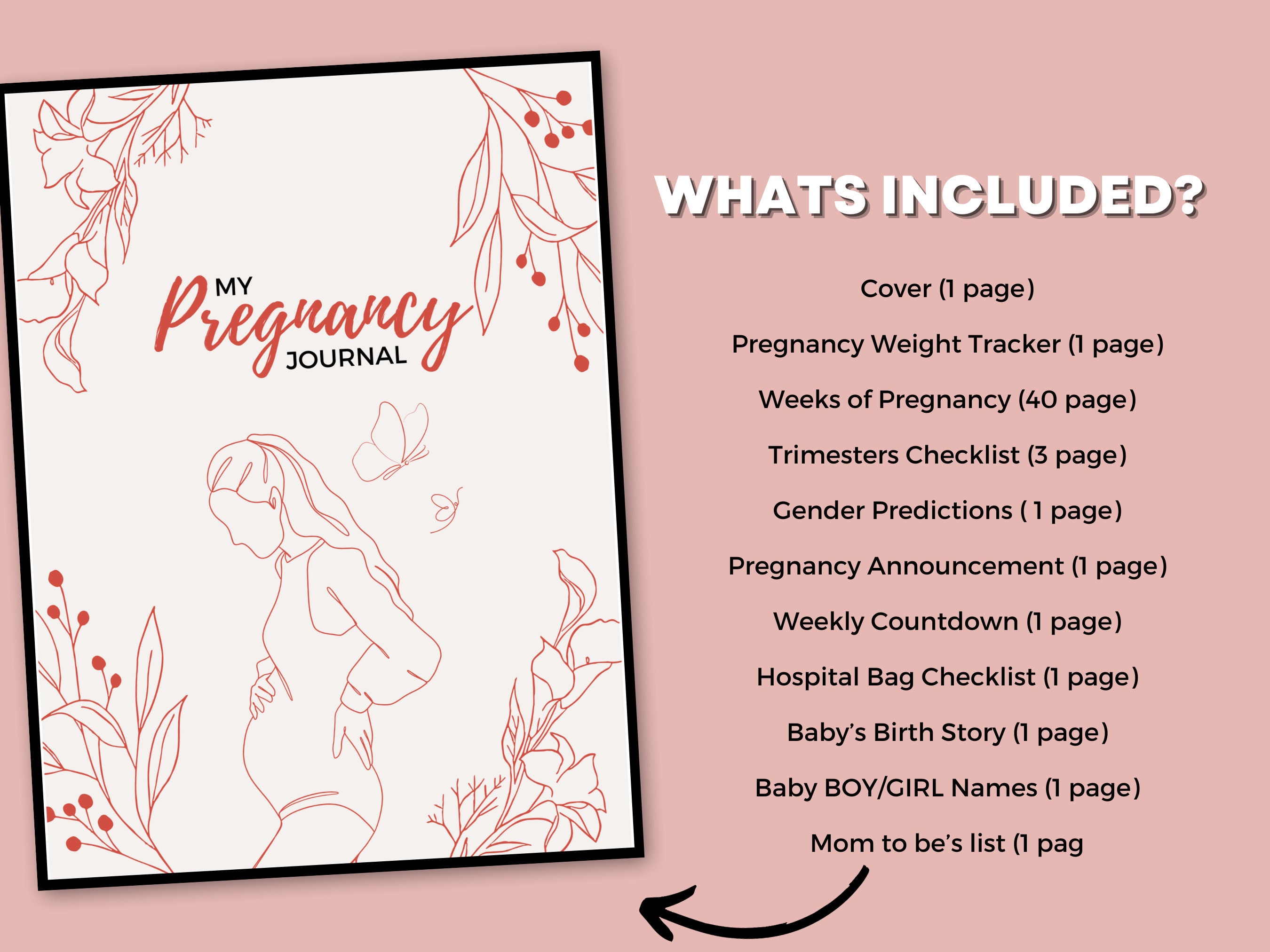 Pregnancy Planner Printable, Printable Pregnancy Journal, Expecting Mom ...