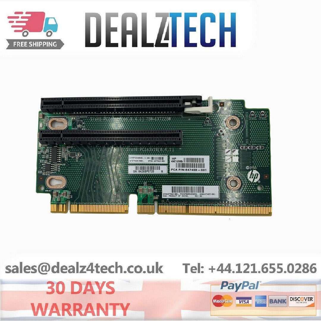Hp Dl380 Gen8 Pcie Riser 687962-001 647403-001647403-001 / - Etsy