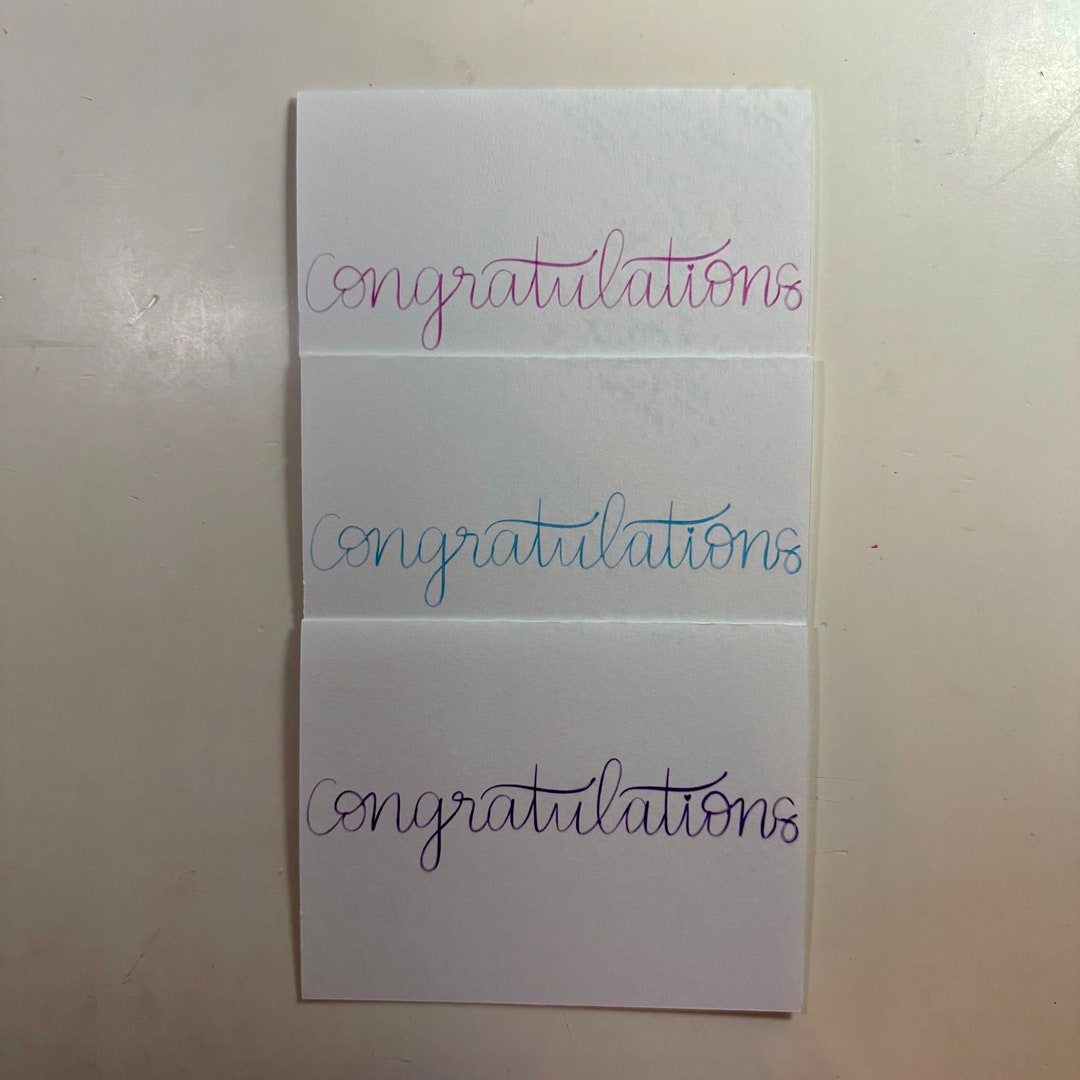 Congratulations Hand Lettered Cards - Etsy