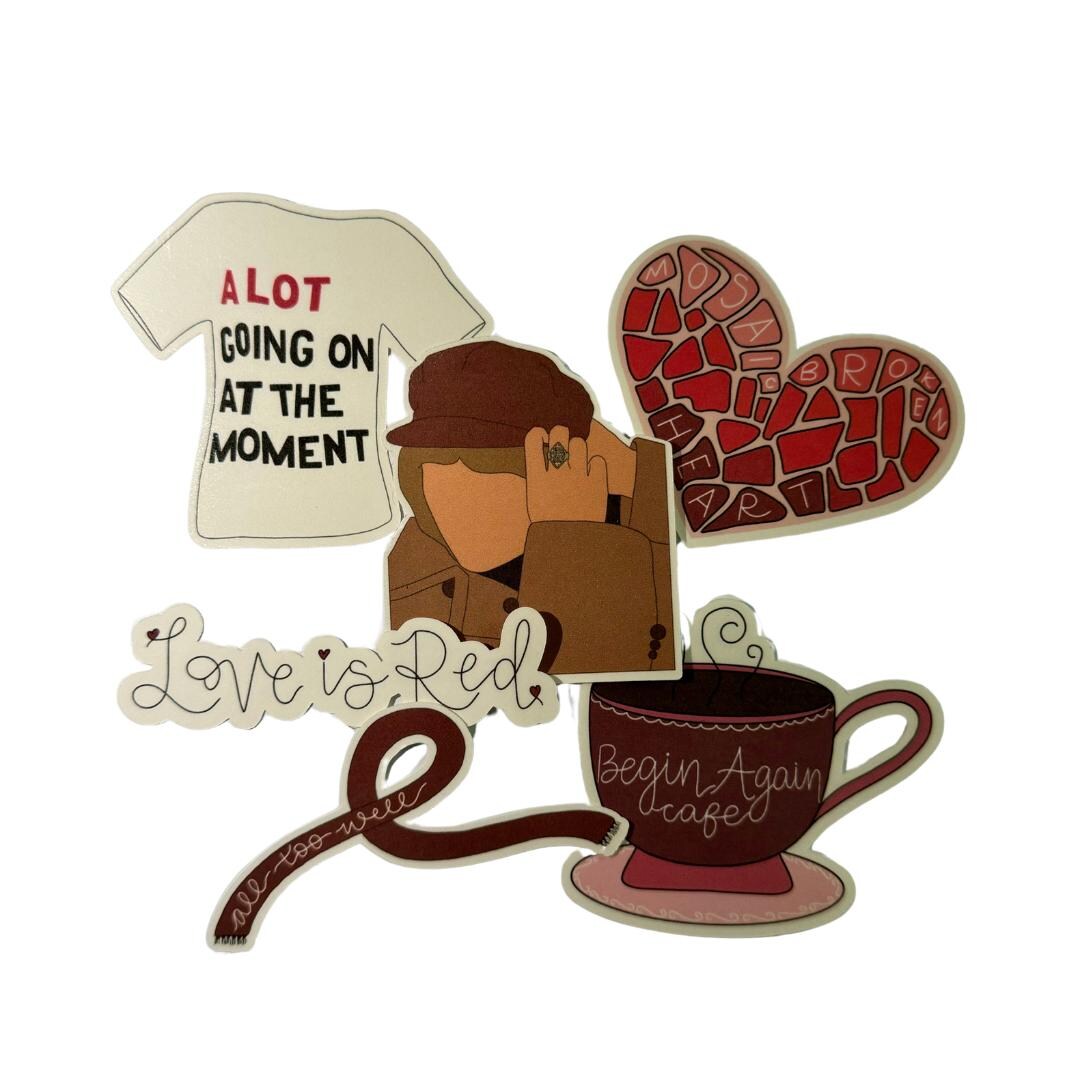 Taylor Swift / Red Era INSPIRED Hand Drawn Stickers - Etsy
